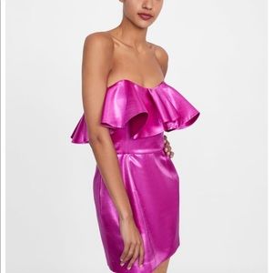 Zara | Dresses | Zara Mini Dress With Ruffle Trim | Poshmark